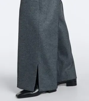 JIL SANDER Wool Wide-leg Pants - Grey