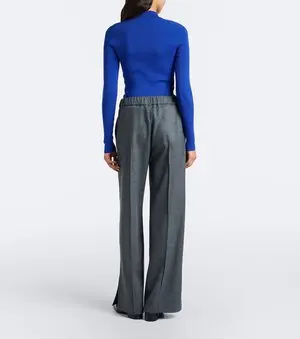 JIL SANDER Wool Wide-leg Pants - Grey