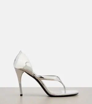 Alaïa Infradito Mirrored Leather Thong Sandals