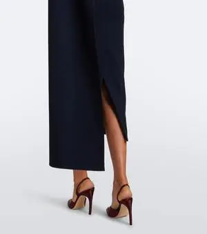 ROKSANDA Maite Caped Crepe Midi Dress - Blue