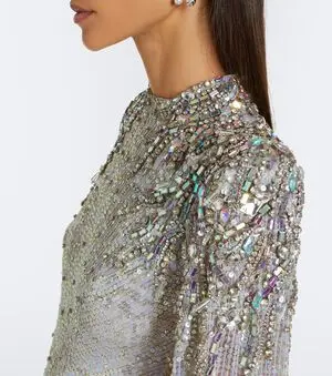Jenny Packham Embellished Cape Gown