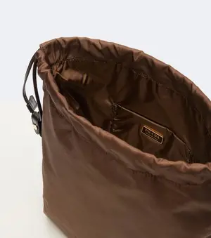 Prada Wish Leather-trimmed Re-nylon Pouch