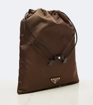 Prada Wish Leather-trimmed Re-nylon Pouch