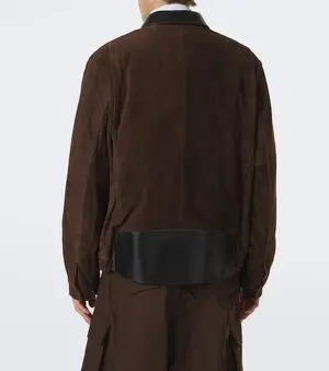 Sacai Leather-trimmed Suede Blouson Jacket