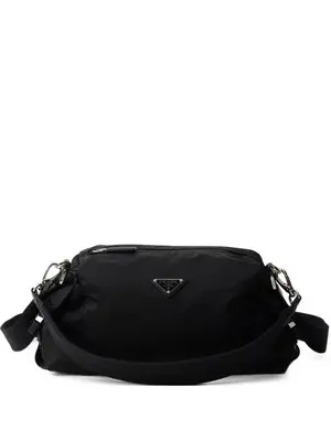 Prada Explore Re-nylon And Leather Shoulder Bag - Black