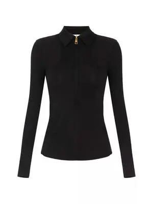 Elisabetta Franchi Lightweight Jersey Top With Zip - Black