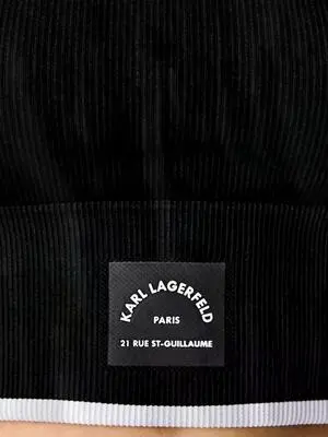 Karl Lagerfeld Logo-patch Ribbed-knit Top