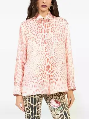Roberto Cavalli Leopard-print Silk Shirt