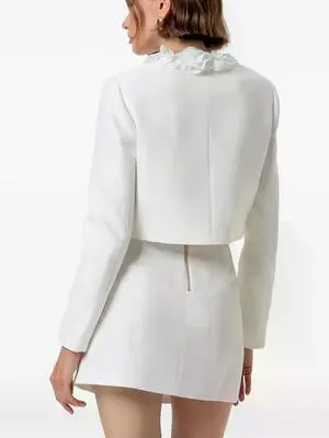 FRACOMINA Floral-applique Cropped Tweed Jacket