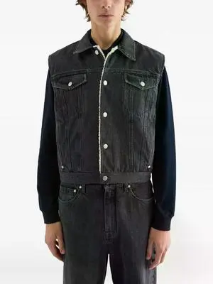JIL SANDER Fleece-lined Denim Gilet