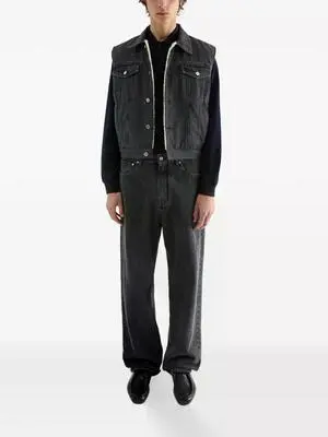 JIL SANDER Fleece-lined Denim Gilet - Grey