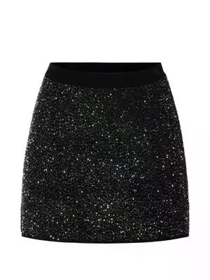 Elisabetta Franchi Knit Skirt With Sequins - Black