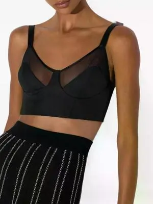 Elisabetta Franchi Cool Wool And Tulle Top