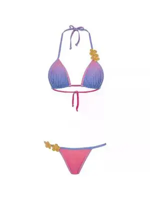 AMIR SLAMA X Tati Barbieri Floral-embellished Gradient Bikini - Pink