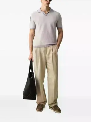 BENETTON Textured-knit Short-sleeved Polo-collar T-shirt