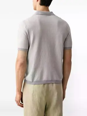 BENETTON Textured-knit Short-sleeved Polo-collar T-shirt