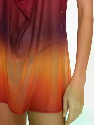 AMIR SLAMA X Tati Barbieri Ombré-mesh Halterneck Beach Cover-up