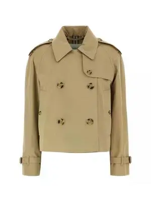 Burberry Double-breasted Cropped Trench Coat - Neutrals
