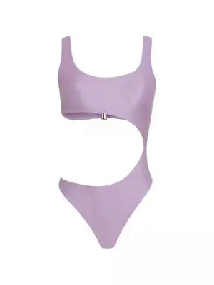 AMIR SLAMA X Tati Barbieri Cut-out Ring-detail Swimsuit - Purple
