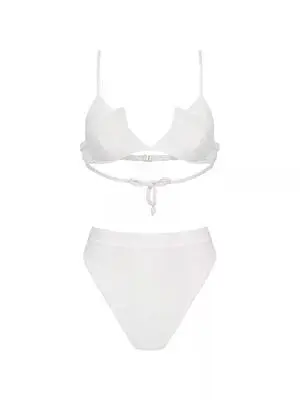 AMIR SLAMA X Tati Barbieri Geometric-cup High-waisted Bikini - White