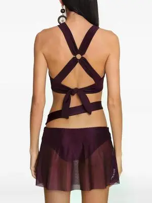 AMIR SLAMA X Tati Barbieri Cut-out Mesh-panel Bikini