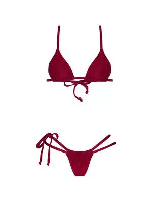 AMIR SLAMA X Tati Barbieri Triangle-top Side-tie Bikini - Red