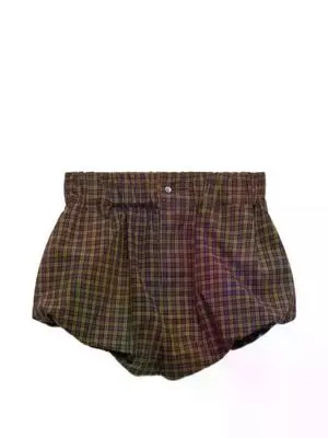 Marni Purple Poplin-bloomers With Checked Pattern