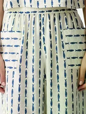 BENETTON Fish-striped Palazzo Pants