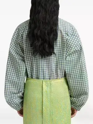 Marni Checked High Neck Drawstring Shirt
