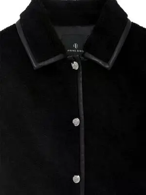 ANINE BING Camden Jacket With Leather Trim - Black