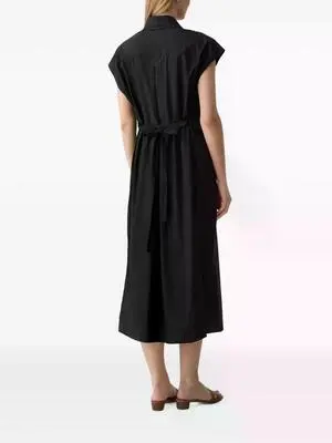 BENETTON Sleeveless Midi Shirt Dress With Tie Belt