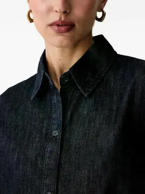 BENETTON Button-up Short-sleeved Denim Midi Dress