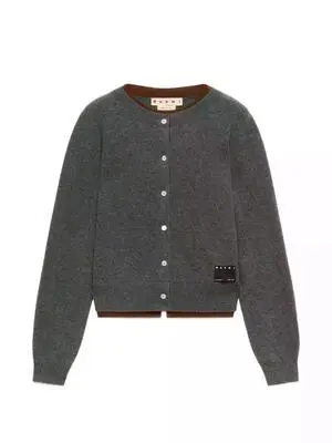 Marni Cashmere Cardigan With Layered Effect - Grey