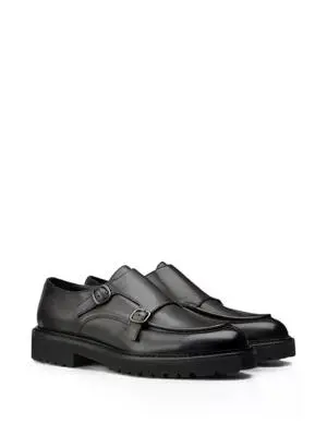 DOUCAL'S Double-buckle Leather Loafers