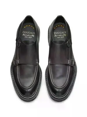 DOUCAL'S Double-buckle Leather Loafers