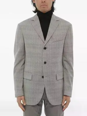 Corneliani Checked Single-breasted Jacket - Grey