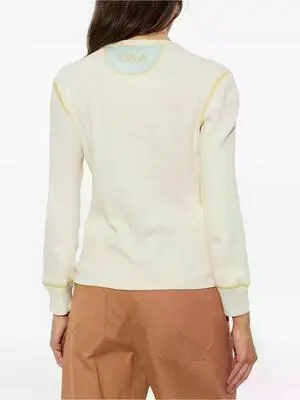 Chloé Contrast-stitch Button-placket Long-sleeve Top