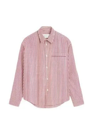 AMI Paris Cotton Long Sleeves Boxy Fit Shirt - Red