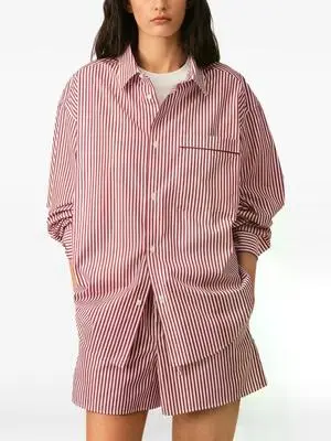 AMI Paris Cotton Boxy Fit Striped Shirt