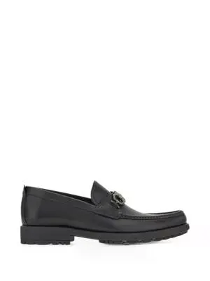 FERRAGAMO Gancini Lug-sole Loafers - Black