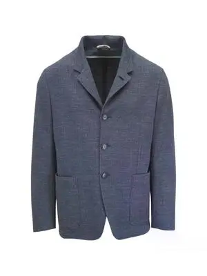 Canali Textured-finish Notch-lapels Jacket - Blue