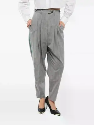 John Richmond Pinstripe-pattern Pleated Trousers - Grey