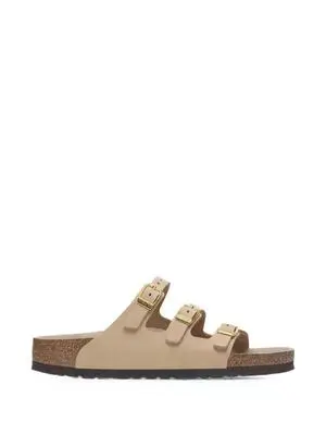 BIRKENSTOCK Florida Nubuck Leather Sandals - Neutrals