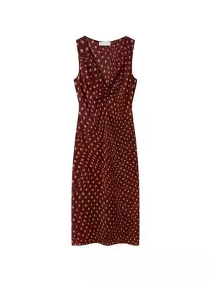 Stella McCartney Polka-dot Ruched Midi Dress - Red