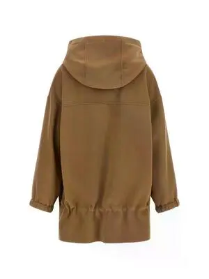 Max Mara Hooded Drawstring Coat - Brown