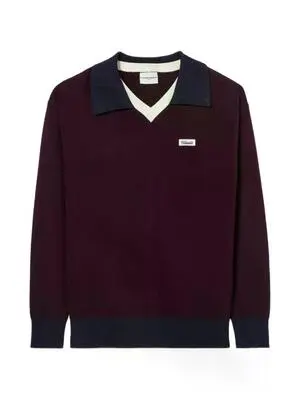 Claudie Pierlot Logo-patch V-neck Sweater - Red