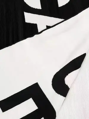 Off-White Logo-intarsia Knitted Scarf - Black