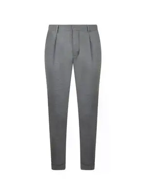 MOORER Slim-fit Pleated Trousers - Grey