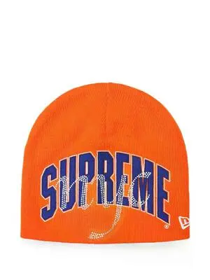 Supreme X New Era Nyc Rhinestone-embellished Beanie Hat - Orange