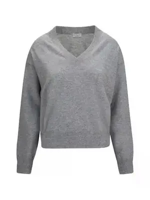 Brunello Cucinelli V-neck Cashmere Sweater - Grey